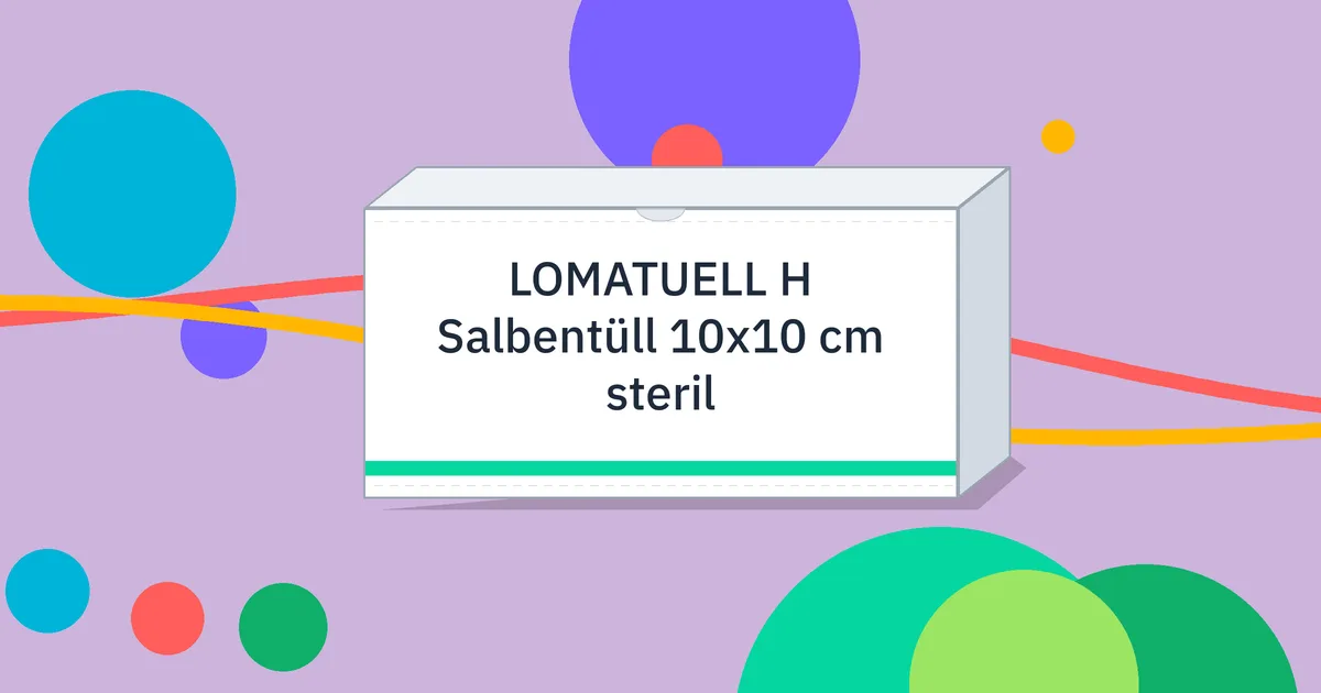 Symbolbild: Packung mit der Aufschrift LOMATUELL H Salbentüll 10x10 cm steril (PZN 17163870) – Verfügbarkeit und Bezug in Apotheken in Frankfurt am Main