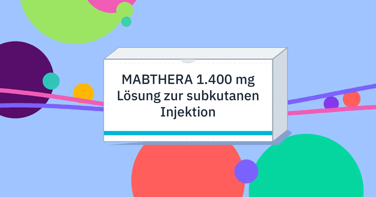 Symbolbild: Packung mit der Aufschrift MABTHERA 1.400 mg Lösung zur subkutanen Injektion (PZN 13781849) – Verfügbarkeit und Bezug in Apotheken in Frankfurt am Main