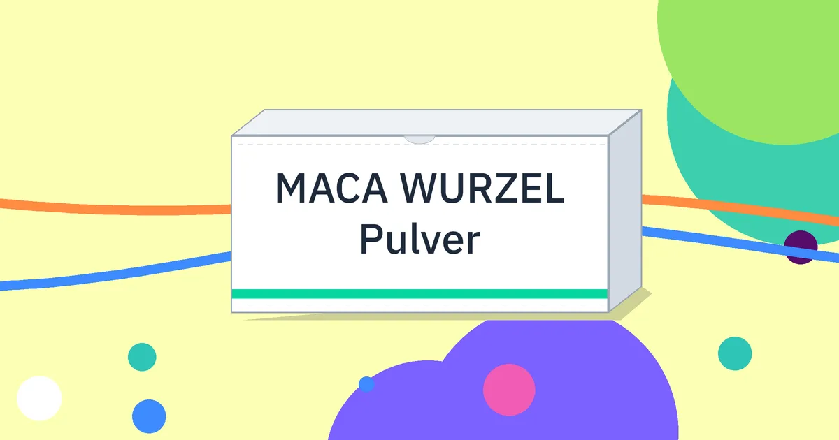 Symbolbild: Packung mit der Aufschrift MACA WURZEL Pulver (PZN 08811258) – Verfügbarkeit und Bezug in Apotheken in Frankfurt am Main