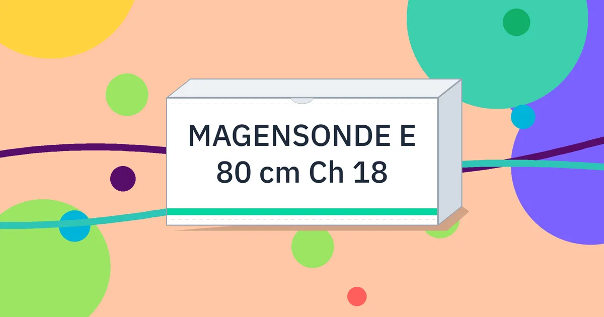 Symbolbild: Packung mit der Aufschrift MAGENSONDE E 80 cm Ch 18 (PZN 02442334) – Verfügbarkeit und Bezug in Apotheken in Frankfurt am Main