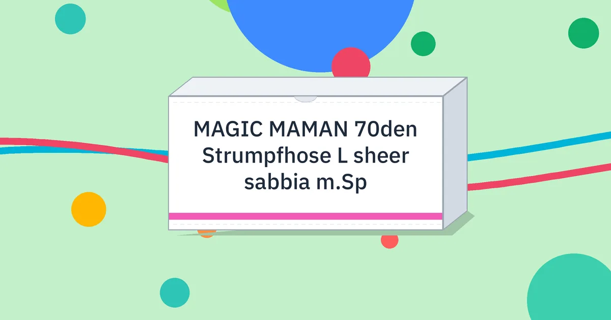 Symbolbild: Packung mit der Aufschrift MAGIC MAMAN 70den Strumpfhose L sheer sabbia m.Sp (PZN 16190379) – Verfügbarkeit und Bezug in Apotheken in Frankfurt am Main