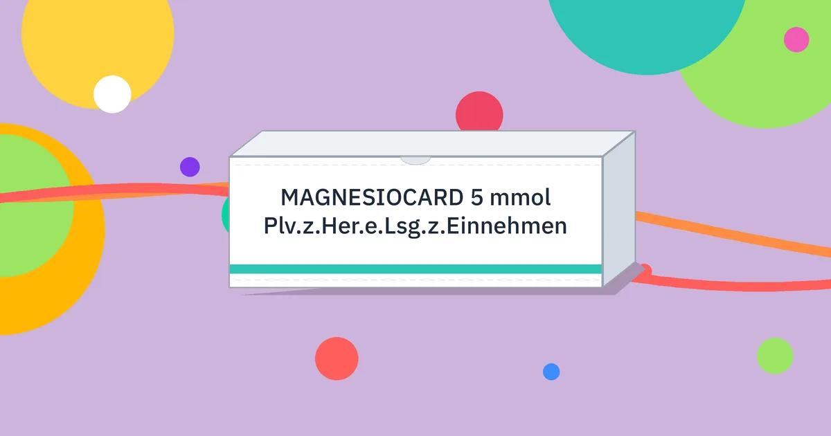 Symbolbild: Packung mit der Aufschrift MAGNESIOCARD 5 mmol Plv.z.Her.e.Lsg.z.Einnehmen (PZN 01667870) – Verfügbarkeit und Bezug in Apotheken in Frankfurt am Main