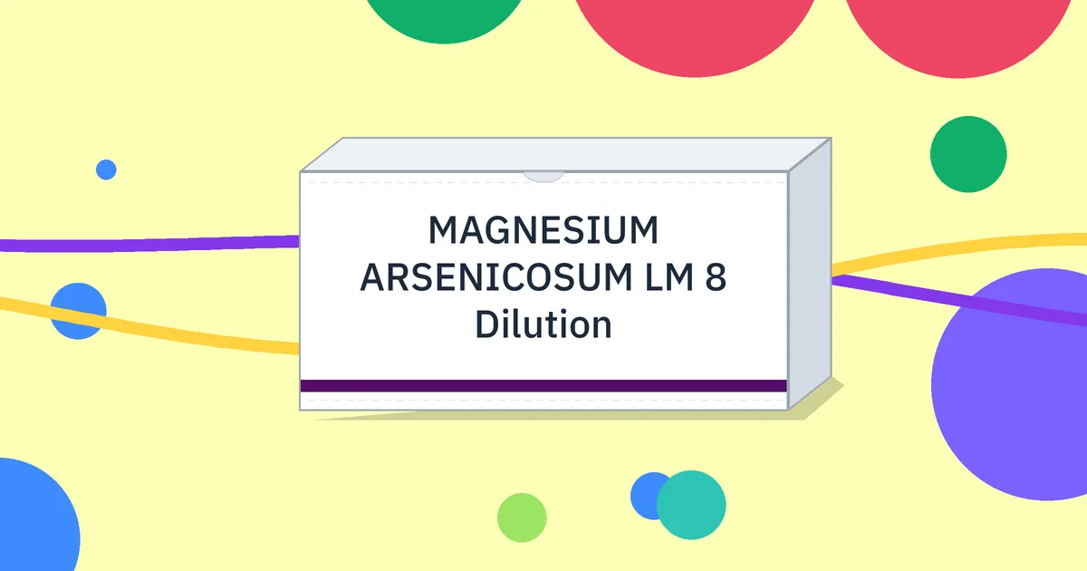 Symbolbild: Packung mit der Aufschrift MAGNESIUM ARSENICOSUM LM 8 Dilution (PZN 12936072) – Verfügbarkeit und Bezug in Apotheken in Frankfurt am Main
