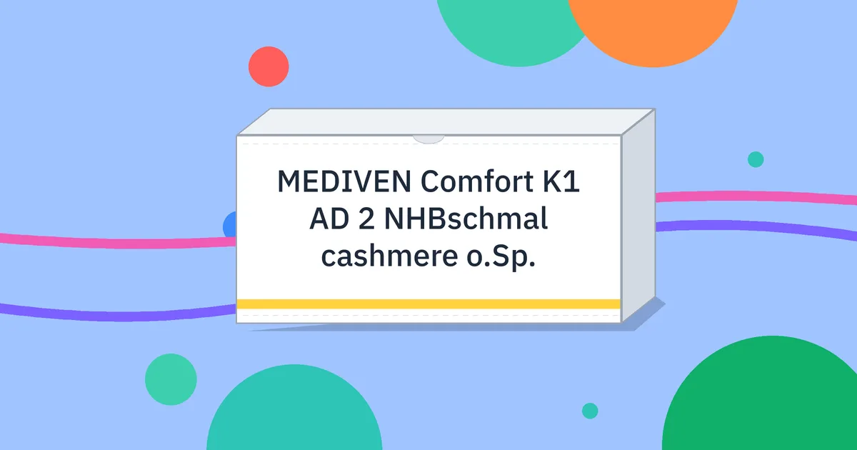 Symbolbild: Packung mit der Aufschrift MEDIVEN Comfort K1 AD 2 NHBschmal cashmere o.Sp. (PZN 14659398) – Verfügbarkeit und Bezug in Apotheken in Frankfurt am Main