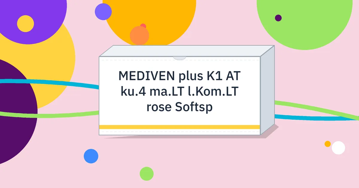 Symbolbild: Packung mit der Aufschrift MEDIVEN plus K1 AT ku.4 ma.LT l.Kom.LT rose Softsp (PZN 15072034) – Verfügbarkeit und Bezug in Apotheken in Frankfurt am Main