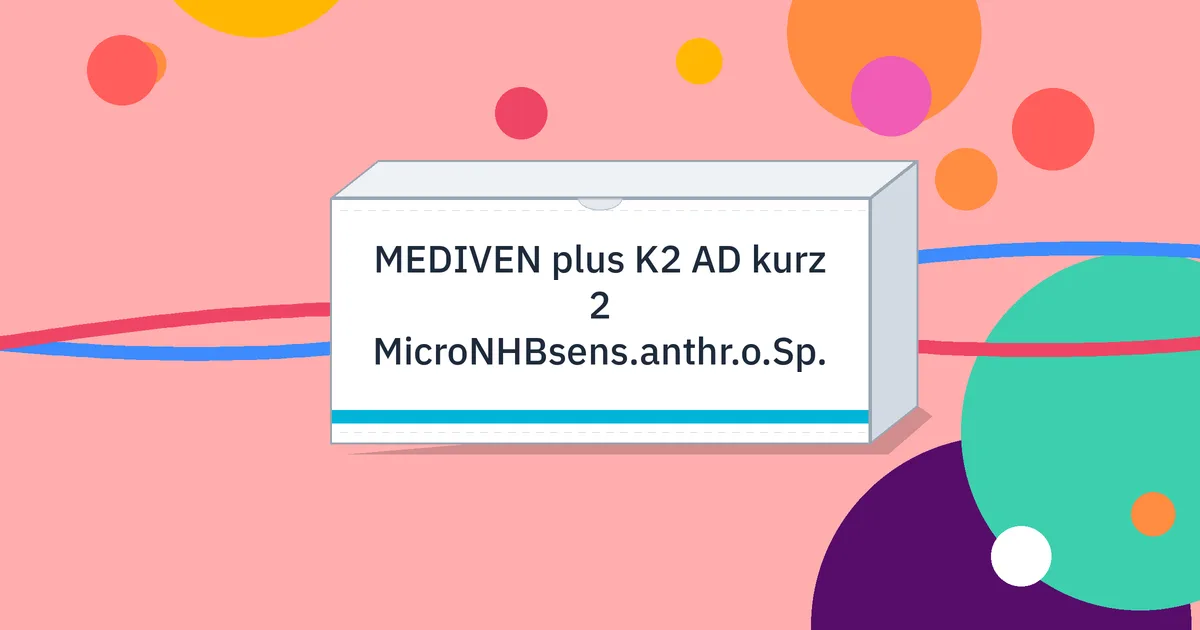 Symbolbild: Packung mit der Aufschrift MEDIVEN plus K2 AD kurz 2 MicroNHBsens.anthr.o.Sp. (PZN 15933370) – Verfügbarkeit und Bezug in Apotheken in Frankfurt am Main