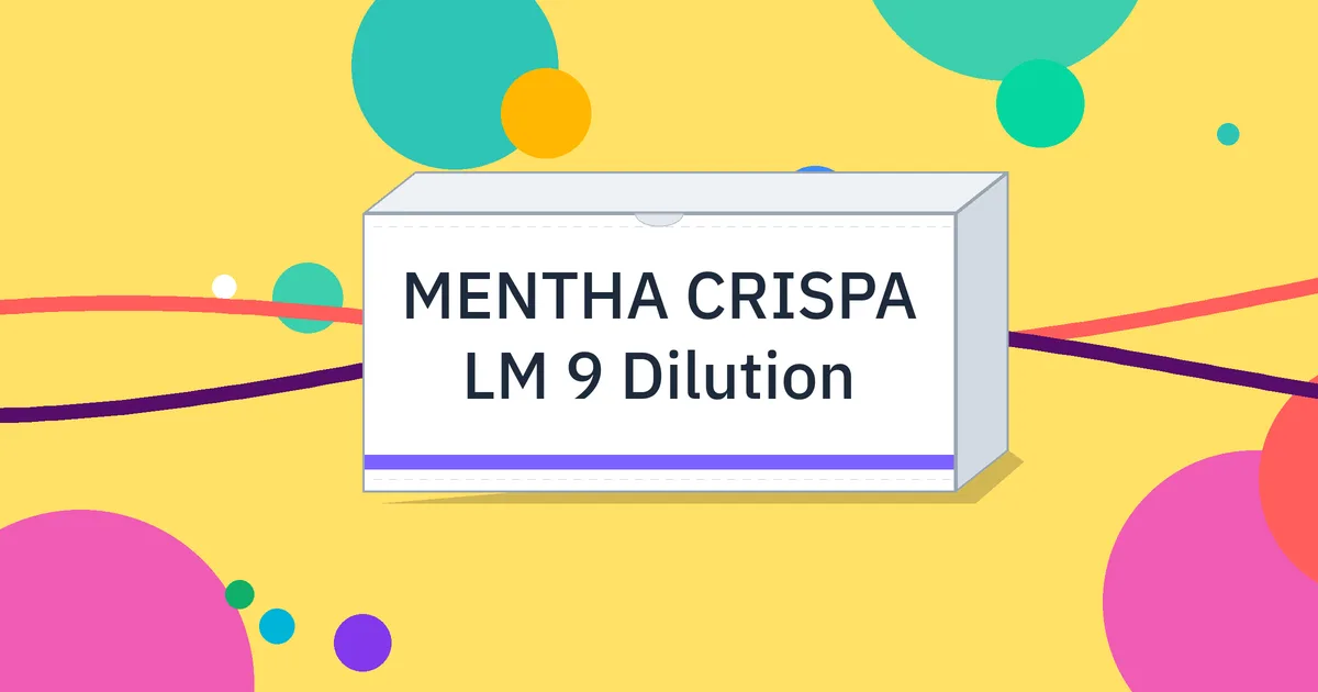Symbolbild: Packung mit der Aufschrift MENTHA CRISPA LM 9 Dilution (PZN 13603711) – Verfügbarkeit und Bezug in Apotheken in Frankfurt am Main