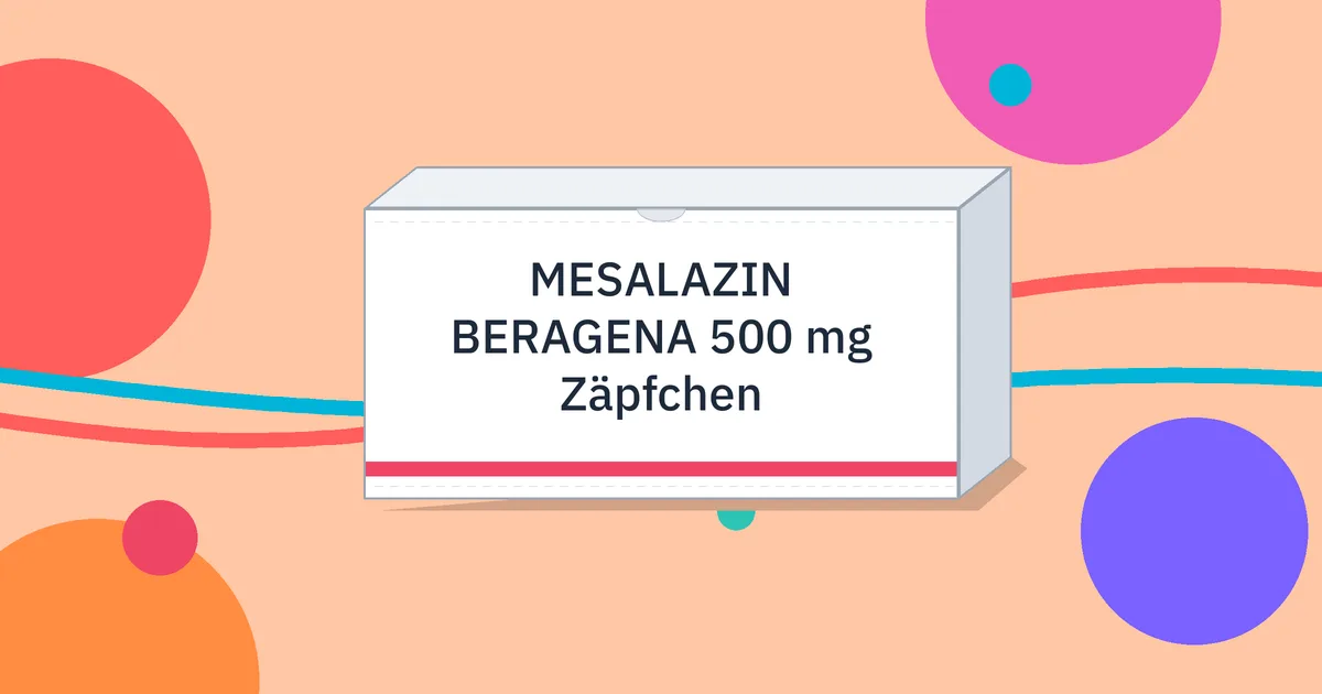 Symbolbild: Packung mit der Aufschrift MESALAZIN BERAGENA 500 mg Zäpfchen (PZN 14270849) – Verfügbarkeit und Bezug in Apotheken in Frankfurt am Main