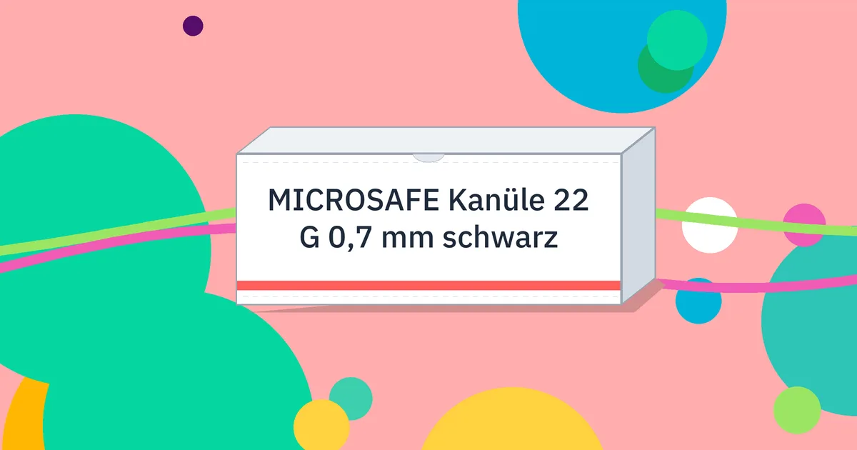 Symbolbild: Packung mit der Aufschrift MICROSAFE Kanüle 22 G 0,7 mm schwarz (PZN 00898449) – Verfügbarkeit und Bezug in Apotheken in Frankfurt am Main