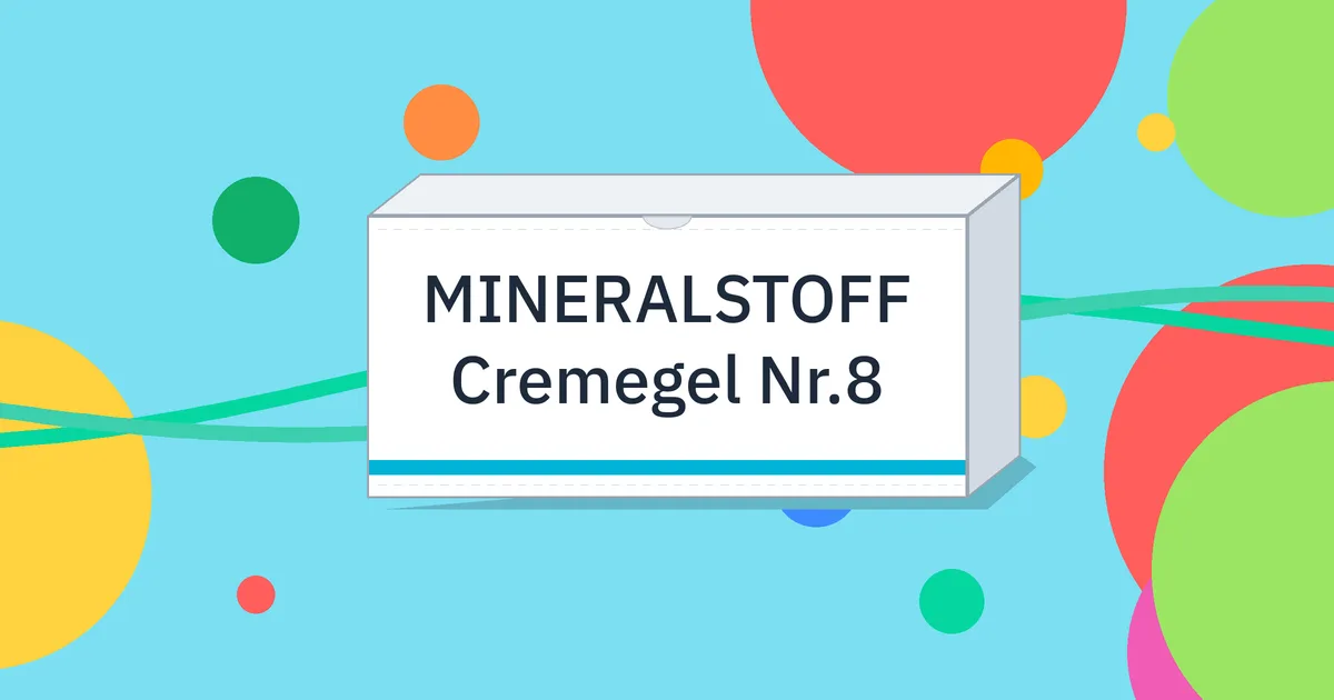 Symbolbild: Packung mit der Aufschrift MINERALSTOFF Cremegel Nr.8 (PZN 02733126) – Verfügbarkeit und Bezug in Apotheken in Frankfurt am Main