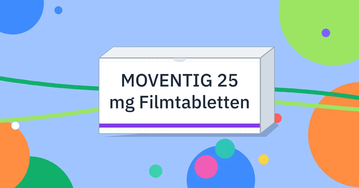 Symbolbild: Packung mit der Aufschrift MOVENTIG 25 mg Filmtabletten (PZN 12454692) – Verfügbarkeit und Bezug in Apotheken in Frankfurt am Main