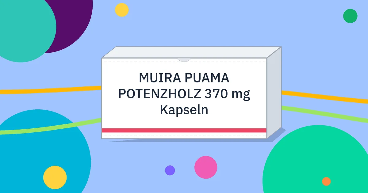 Symbolbild: Packung mit der Aufschrift MUIRA PUAMA POTENZHOLZ 370 mg Kapseln (PZN 18216568) – Verfügbarkeit und Bezug in Apotheken in Frankfurt am Main