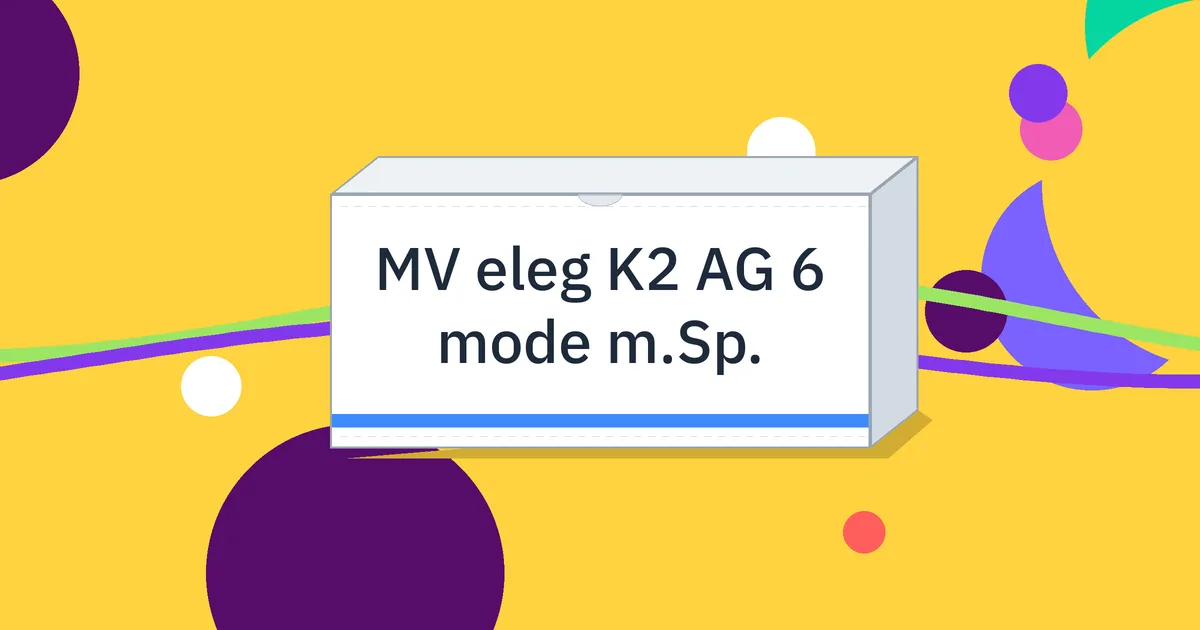 Symbolbild: Packung mit der Aufschrift MV eleg K2 AG 6 mode m.Sp. (PZN 04541661) – Verfügbarkeit und Bezug in Apotheken in Frankfurt am Main