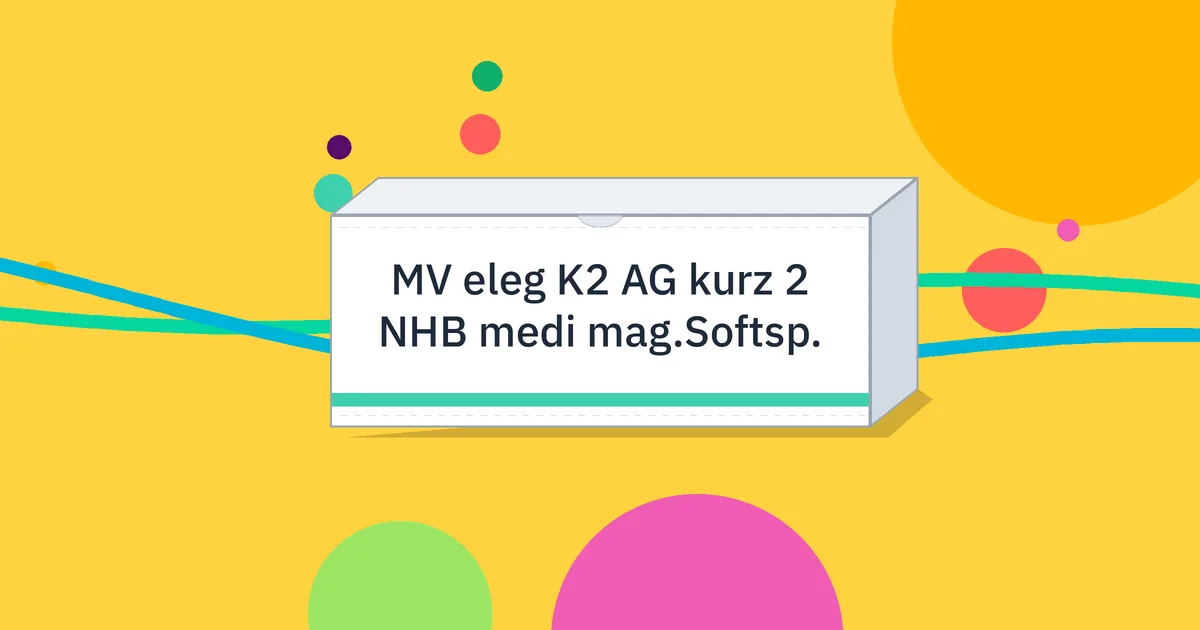 Symbolbild: Packung mit der Aufschrift MV eleg K2 AG kurz 2 NHB medi mag.Softsp. (PZN 15716365) – Verfügbarkeit und Bezug in Apotheken in Frankfurt am Main