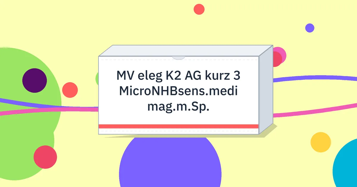 Symbolbild: Packung mit der Aufschrift MV eleg K2 AG kurz 3 MicroNHBsens.medi mag.m.Sp. (PZN 15709827) – Verfügbarkeit und Bezug in Apotheken in Frankfurt am Main