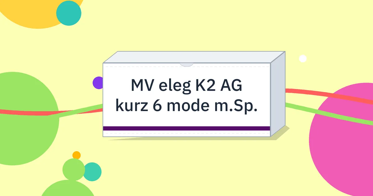 Symbolbild: Packung mit der Aufschrift MV eleg K2 AG kurz 6 mode m.Sp. (PZN 04542040) – Verfügbarkeit und Bezug in Apotheken in Frankfurt am Main
