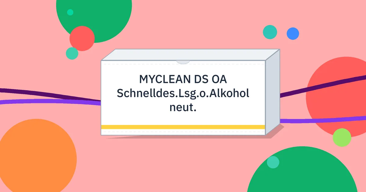Symbolbild: Packung mit der Aufschrift MYCLEAN DS OA Schnelldes.Lsg.o.Alkohol neut. (PZN 20632162) – Verfügbarkeit und Bezug in Apotheken in Frankfurt am Main