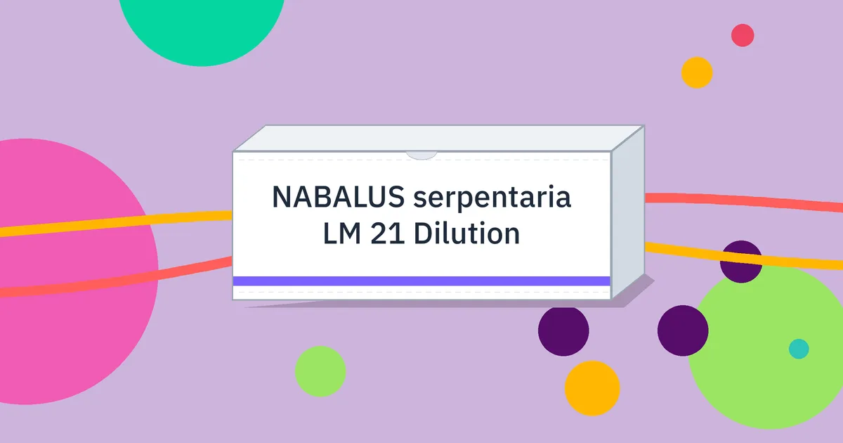 Symbolbild: Packung mit der Aufschrift NABALUS serpentaria LM 21 Dilution (PZN 13615045) – Verfügbarkeit und Bezug in Apotheken in Frankfurt am Main
