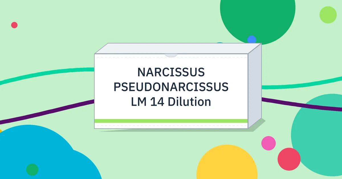 Symbolbild: Packung mit der Aufschrift NARCISSUS PSEUDONARCISSUS LM 14 Dilution (PZN 13615884) – Verfügbarkeit und Bezug in Apotheken in Frankfurt am Main