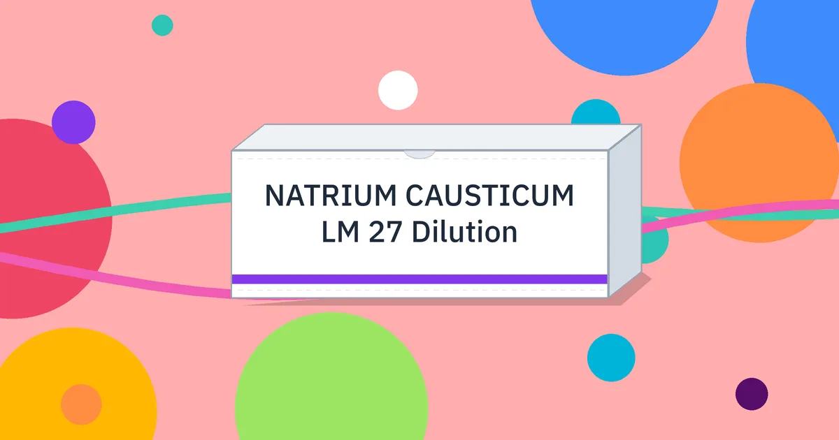 Symbolbild: Packung mit der Aufschrift NATRIUM CAUSTICUM LM 27 Dilution (PZN 12962201) – Verfügbarkeit und Bezug in Apotheken in Frankfurt am Main