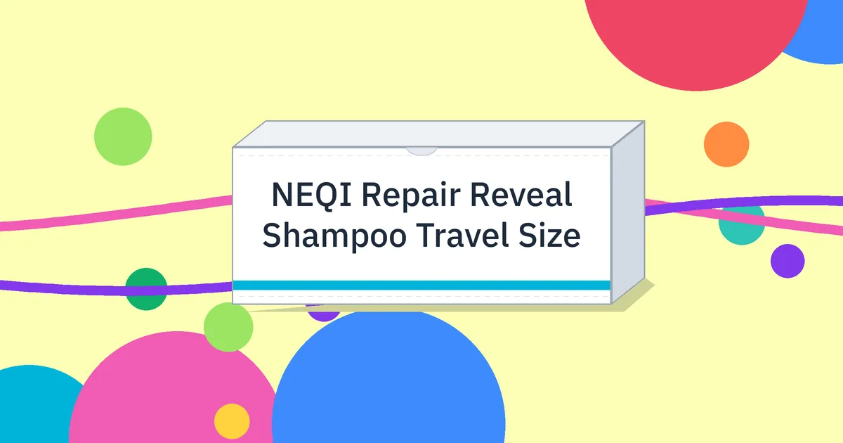 Symbolbild: Packung mit der Aufschrift NEQI Repair Reveal Shampoo Travel Size (PZN 20159286) – Verfügbarkeit und Bezug in Apotheken in Frankfurt am Main