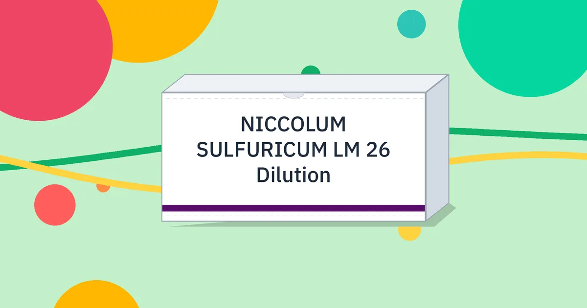 Symbolbild: Packung mit der Aufschrift NICCOLUM SULFURICUM LM 26 Dilution (PZN 12968801) – Verfügbarkeit und Bezug in Apotheken in Frankfurt am Main