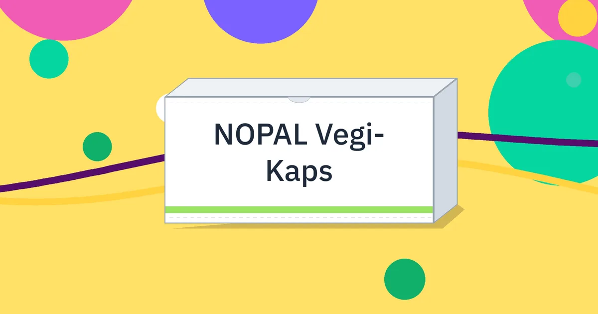 Symbolbild: Packung mit der Aufschrift NOPAL Vegi-Kaps (PZN 13826138) – Verfügbarkeit und Bezug in Apotheken in Frankfurt am Main