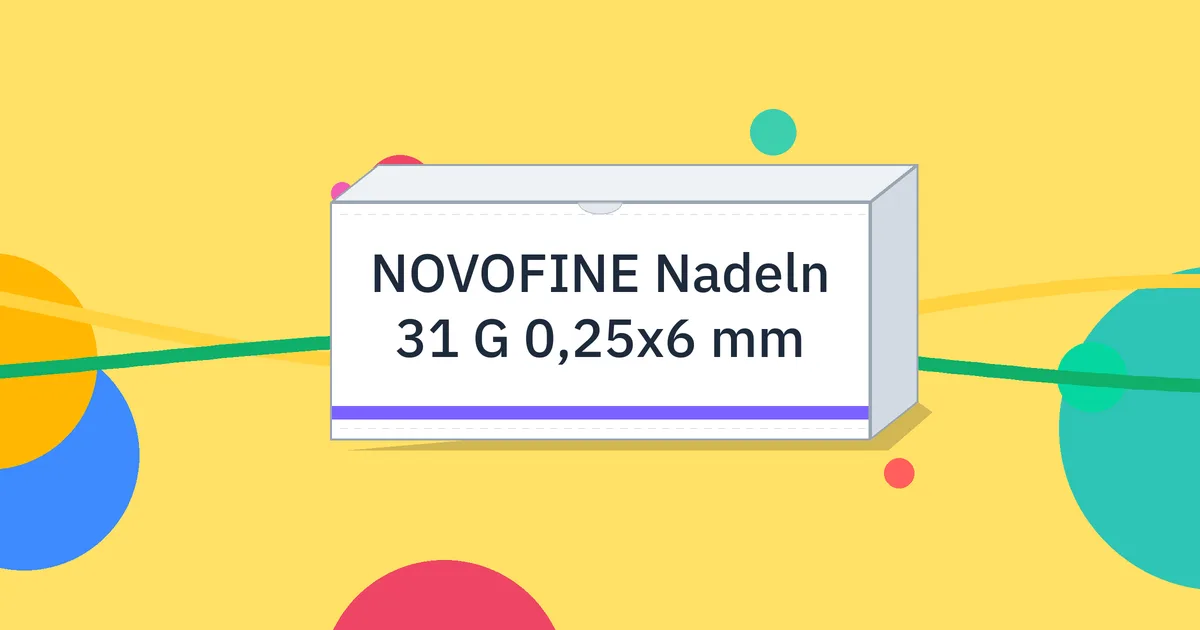 Symbolbild: Packung mit der Aufschrift NOVOFINE Nadeln 31 G 0,25x6 mm (PZN 16509616) – Verfügbarkeit und Bezug in Apotheken in Frankfurt am Main