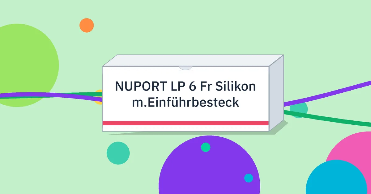 Symbolbild: Packung mit der Aufschrift NUPORT LP 6 Fr Silikon m.Einführbesteck (PZN 14061465) – Verfügbarkeit und Bezug in Apotheken in Frankfurt am Main
