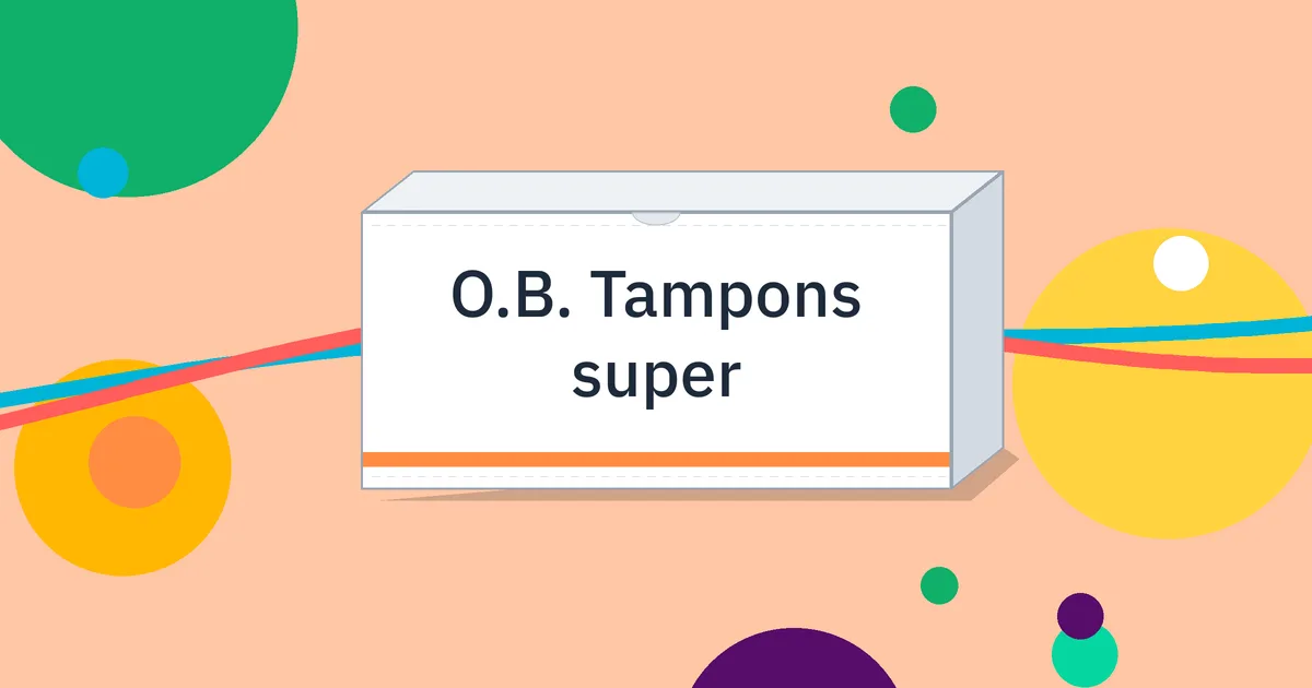 Symbolbild: Packung mit der Aufschrift O.B. Tampons super (PZN 04764088) – Verfügbarkeit und Bezug in Apotheken in Frankfurt am Main