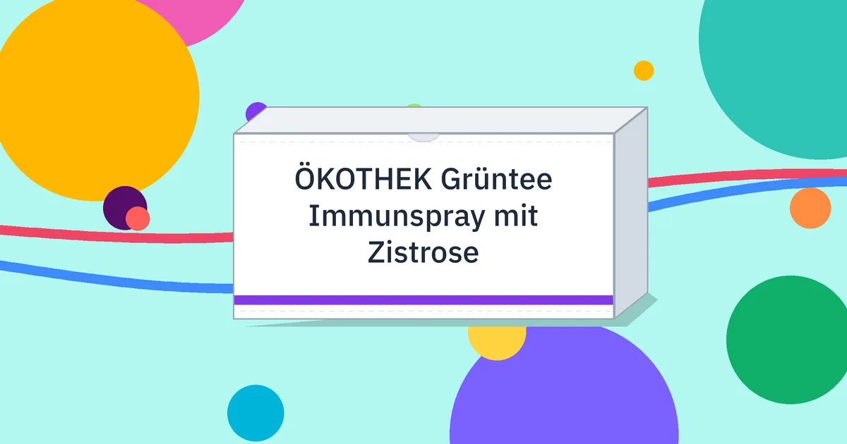 Symbolbild: Packung mit der Aufschrift ÖKOTHEK Grüntee Immunspray mit Zistrose (PZN 19404183) – Verfügbarkeit und Bezug in Apotheken in Frankfurt am Main