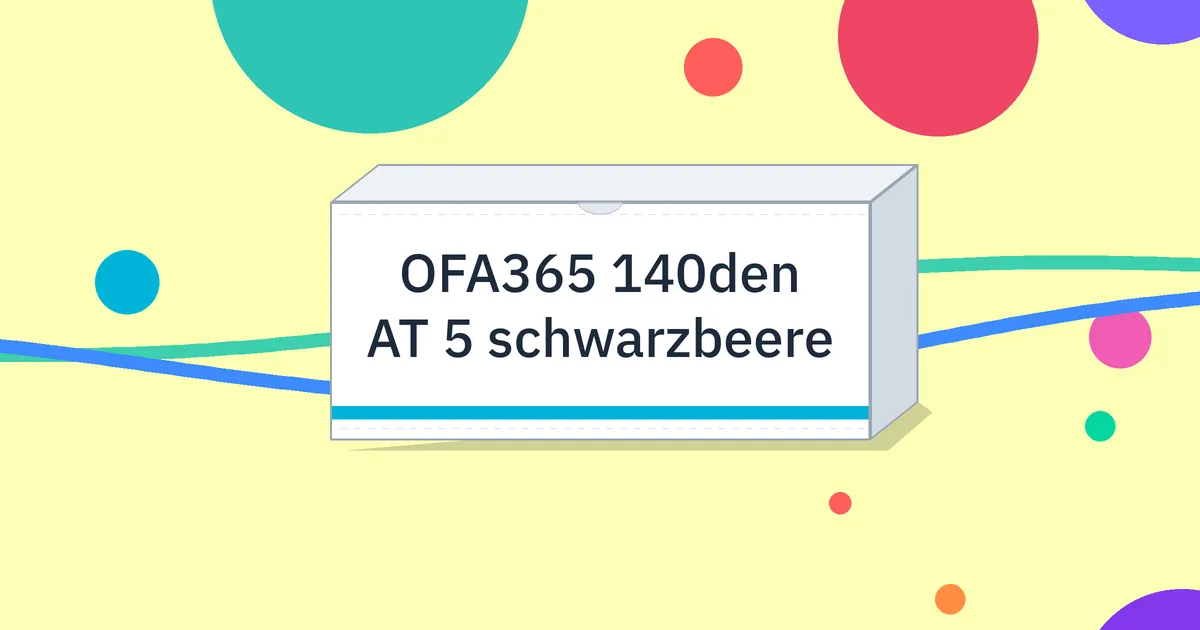 Symbolbild: Packung mit der Aufschrift OFA365 140den AT 5 schwarzbeere (PZN 16723396) – Verfügbarkeit und Bezug in Apotheken in Frankfurt am Main