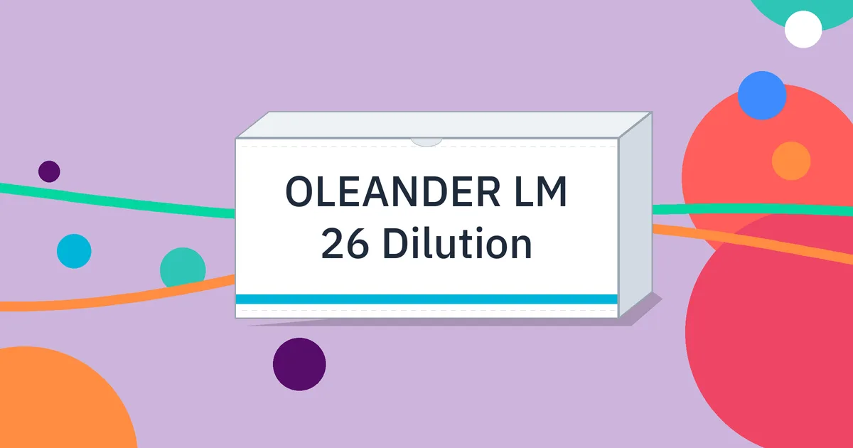 Symbolbild: Packung mit der Aufschrift OLEANDER LM 26 Dilution (PZN 12971387) – Verfügbarkeit und Bezug in Apotheken in Frankfurt am Main