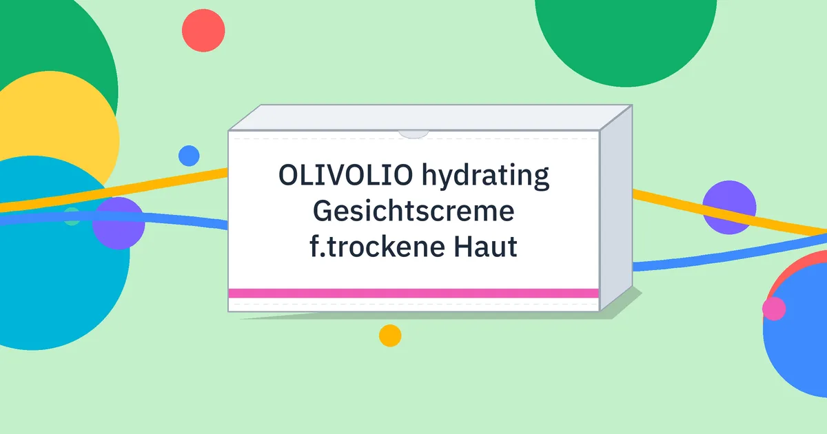 Symbolbild: Packung mit der Aufschrift OLIVOLIO hydrating Gesichtscreme f.trockene Haut (PZN 17910574) – Verfügbarkeit und Bezug in Apotheken in Frankfurt am Main