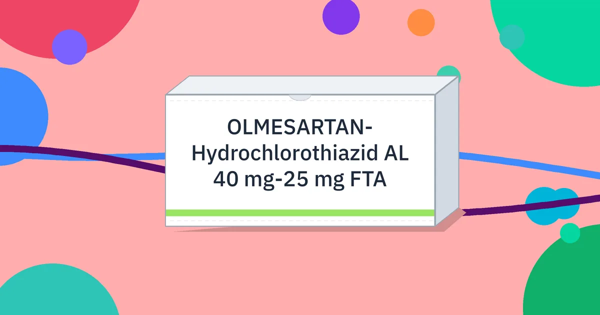 Symbolbild: Packung mit der Aufschrift OLMESARTAN-Hydrochlorothiazid AL 40 mg-25 mg FTA (PZN 12572233) – Verfügbarkeit und Bezug in Apotheken in Frankfurt am Main