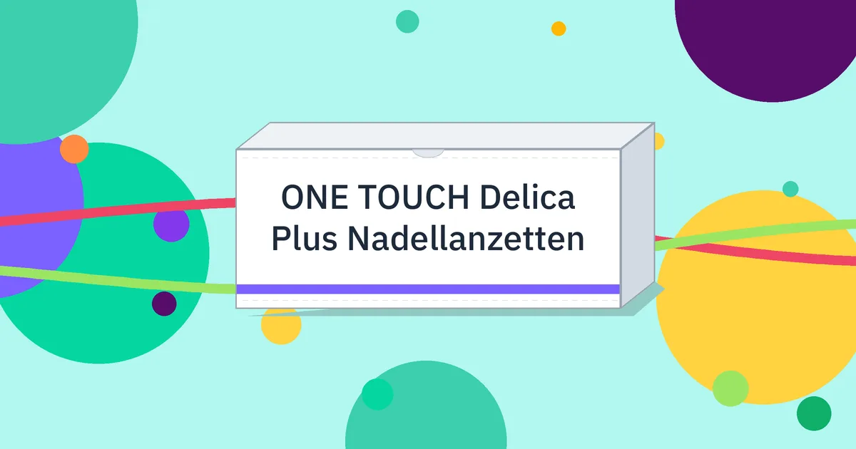 Symbolbild: Packung mit der Aufschrift ONE TOUCH Delica Plus Nadellanzetten (PZN 14817360) – Verfügbarkeit und Bezug in Apotheken in Frankfurt am Main
