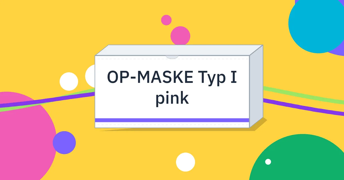 Symbolbild: Packung mit der Aufschrift OP-MASKE Typ I pink (PZN 17162184) – Verfügbarkeit und Bezug in Apotheken in Frankfurt am Main