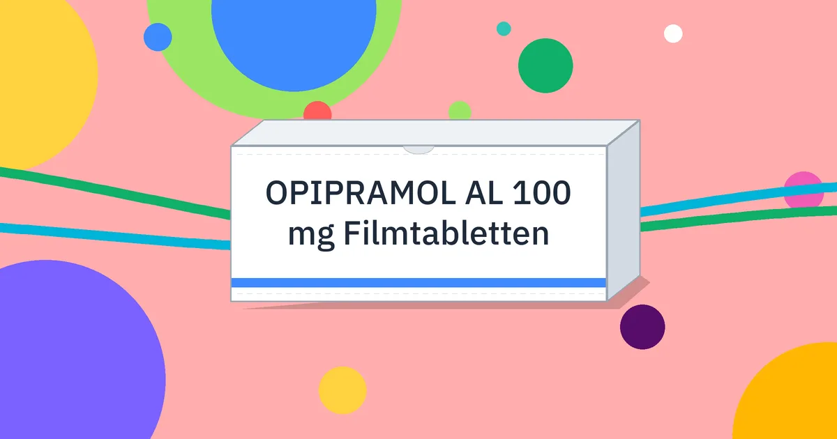 Symbolbild: Packung mit der Aufschrift OPIPRAMOL AL 100 mg Filmtabletten (PZN 04782152) – Verfügbarkeit und Bezug in Apotheken in Frankfurt am Main