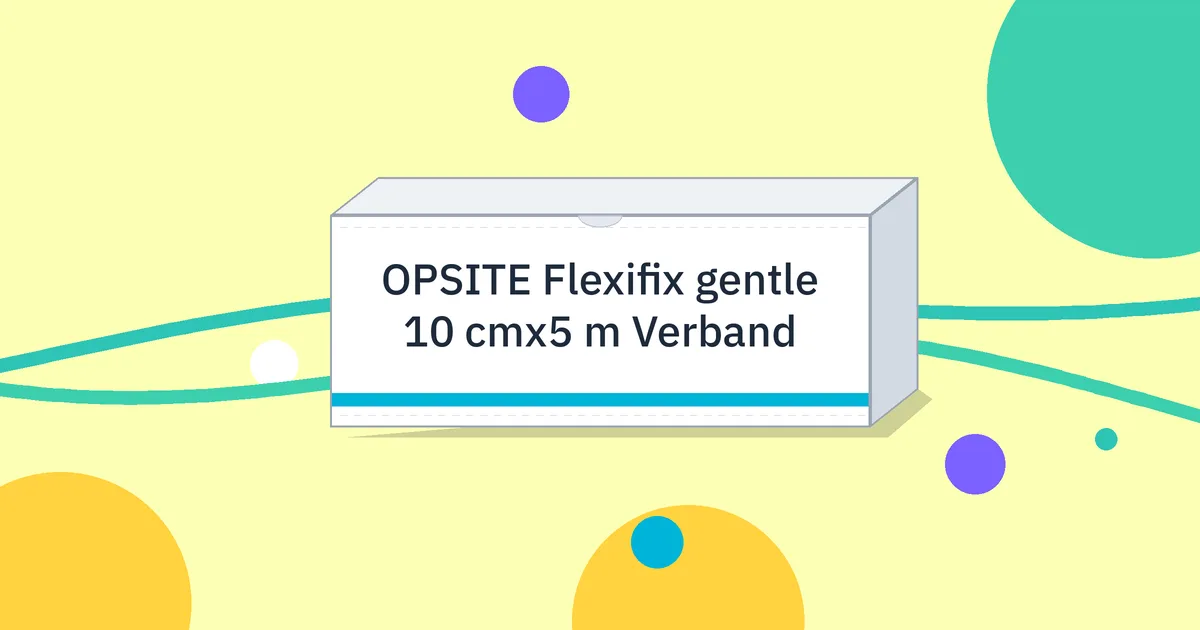 Symbolbild: Packung mit der Aufschrift OPSITE Flexifix gentle 10 cmx5 m Verband (PZN 20307692) – Verfügbarkeit und Bezug in Apotheken in Frankfurt am Main