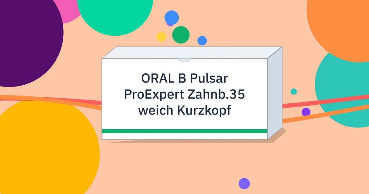 Symbolbild: Packung mit der Aufschrift ORAL B Pulsar ProExpert Zahnb.35 weich Kurzkopf (PZN 05375555) – Verfügbarkeit und Bezug in Apotheken in Frankfurt am Main