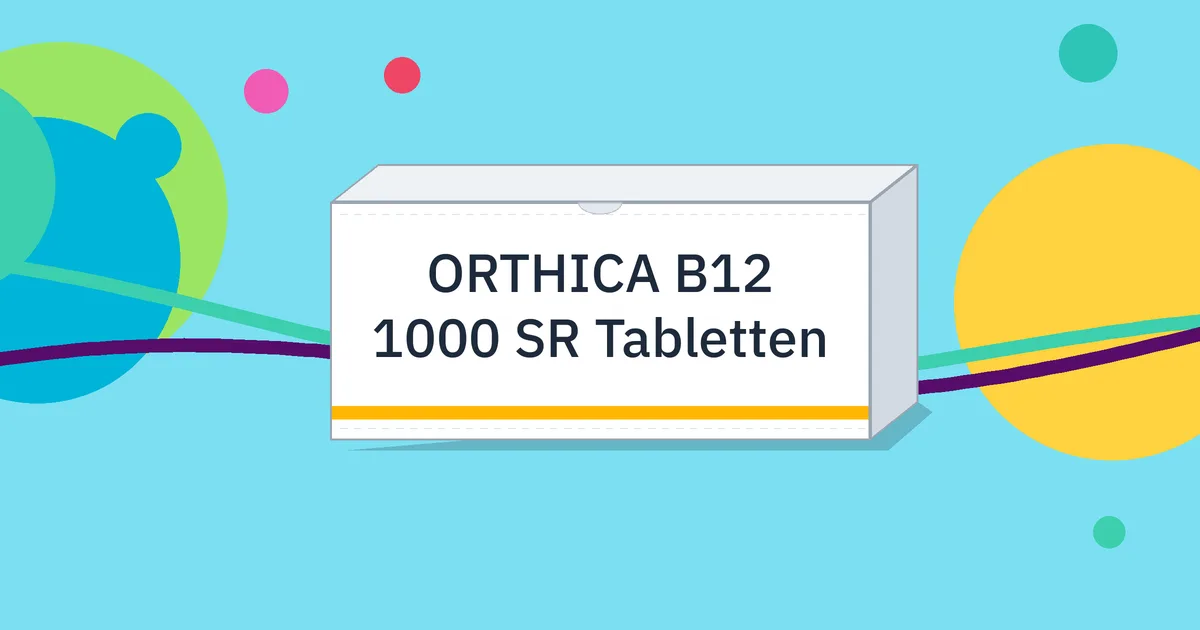 Symbolbild: Packung mit der Aufschrift ORTHICA B12 1000 SR Tabletten (PZN 13859310) – Verfügbarkeit und Bezug in Apotheken in Frankfurt am Main