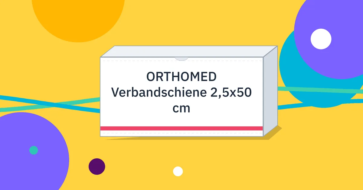 Symbolbild: Packung mit der Aufschrift ORTHOMED Verbandschiene 2,5x50 cm (PZN 03819551) – Verfügbarkeit und Bezug in Apotheken in Frankfurt am Main