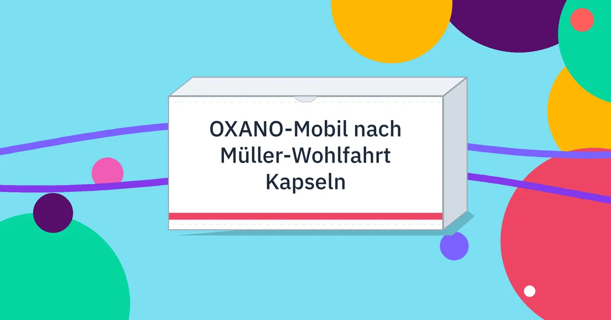 Symbolbild: Packung mit der Aufschrift OXANO-Mobil nach Müller-Wohlfahrt Kapseln (PZN 19724054) – Verfügbarkeit und Bezug in Apotheken in Frankfurt am Main