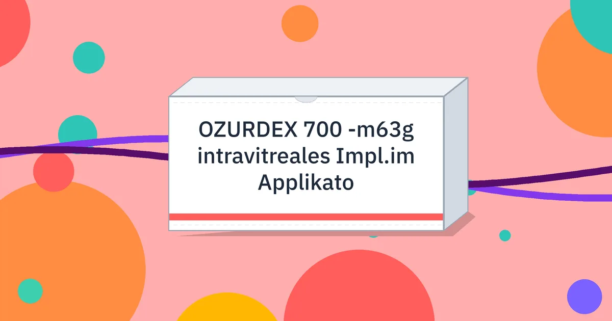 Symbolbild: Packung mit der Aufschrift OZURDEX 700 -m63g intravitreales Impl.im Applikato (PZN 13349626) – Verfügbarkeit und Bezug in Apotheken in Frankfurt am Main