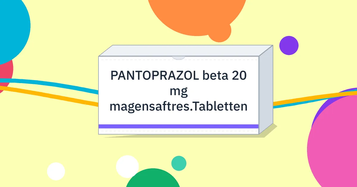 Symbolbild: Packung mit der Aufschrift PANTOPRAZOL beta 20 mg magensaftres.Tabletten (PZN 19211449) – Verfügbarkeit und Bezug in Apotheken in Frankfurt am Main