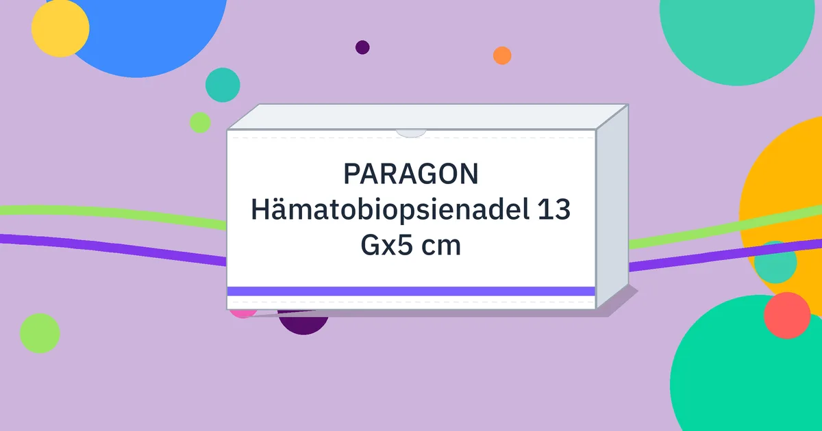 Symbolbild: Packung mit der Aufschrift PARAGON Hämatobiopsienadel 13 Gx5 cm (PZN 18214457) – Verfügbarkeit und Bezug in Apotheken in Frankfurt am Main