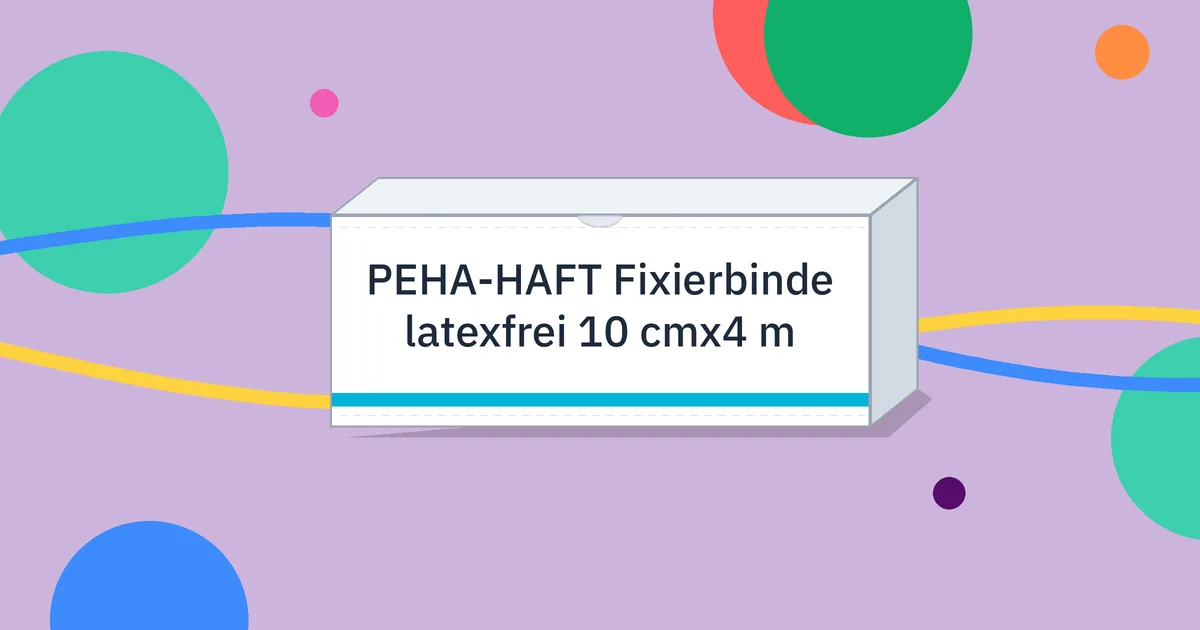 Symbolbild: Packung mit der Aufschrift PEHA-HAFT Fixierbinde latexfrei 10 cmx4 m (PZN 13745463) – Verfügbarkeit und Bezug in Apotheken in Frankfurt am Main