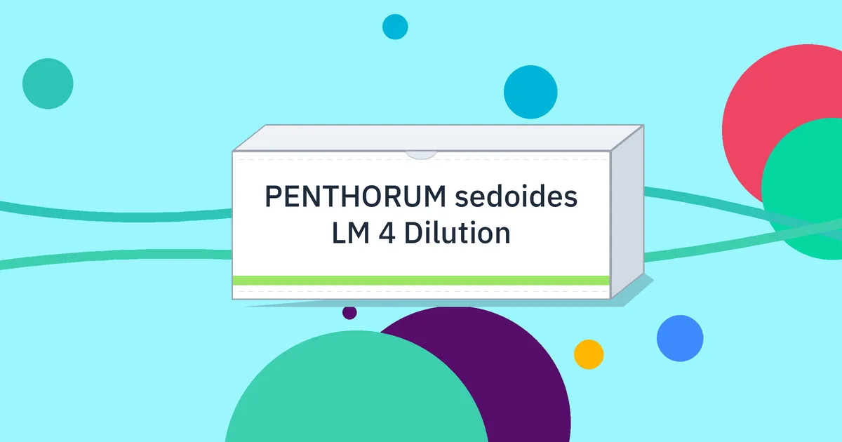 Symbolbild: Packung mit der Aufschrift PENTHORUM sedoides LM 4 Dilution (PZN 13634539) – Verfügbarkeit und Bezug in Apotheken in Frankfurt am Main