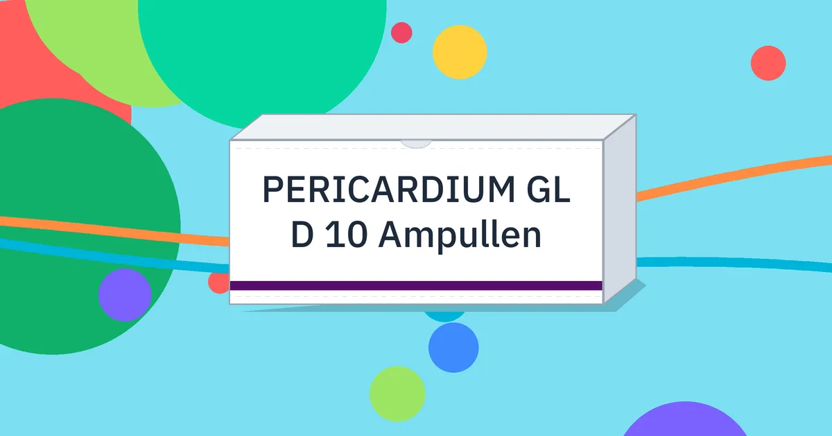 Symbolbild: Packung mit der Aufschrift PERICARDIUM GL D 10 Ampullen (PZN 02946856) – Verfügbarkeit und Bezug in Apotheken in Frankfurt am Main