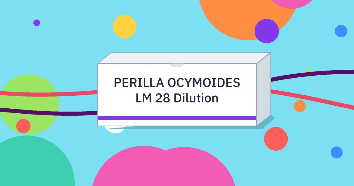 Symbolbild: Packung mit der Aufschrift PERILLA OCYMOIDES LM 28 Dilution (PZN 13635295) – Verfügbarkeit und Bezug in Apotheken in Frankfurt am Main